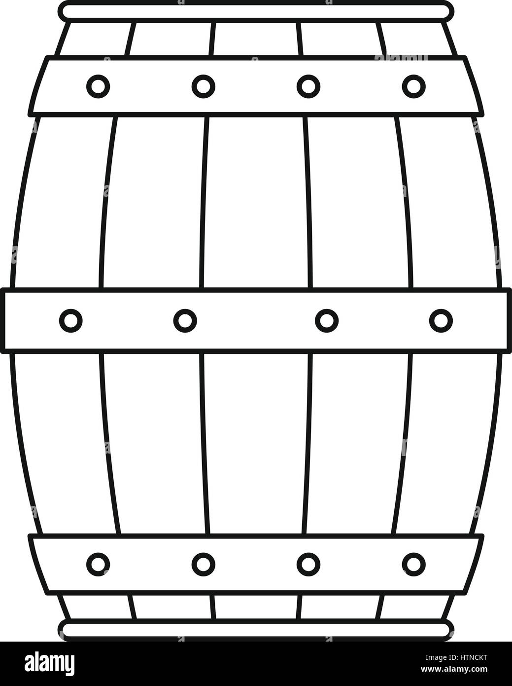 Wooden barrel icon. Outline illustration of wooden barrel vector icon ...