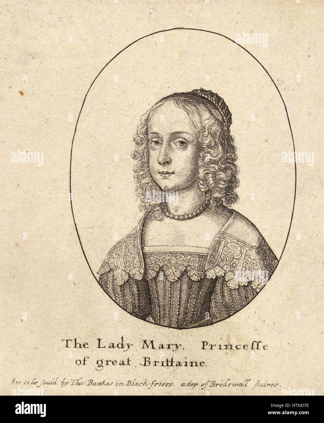 This etching by Wenceslas Hollar depicts Princess Mary, showcasing ...