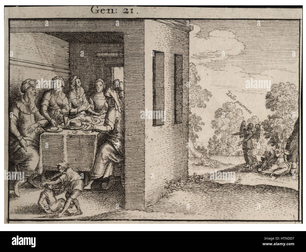 Wenceslas Hollar's etching 'Abraham's Feast' (State 1) depicts a ...
