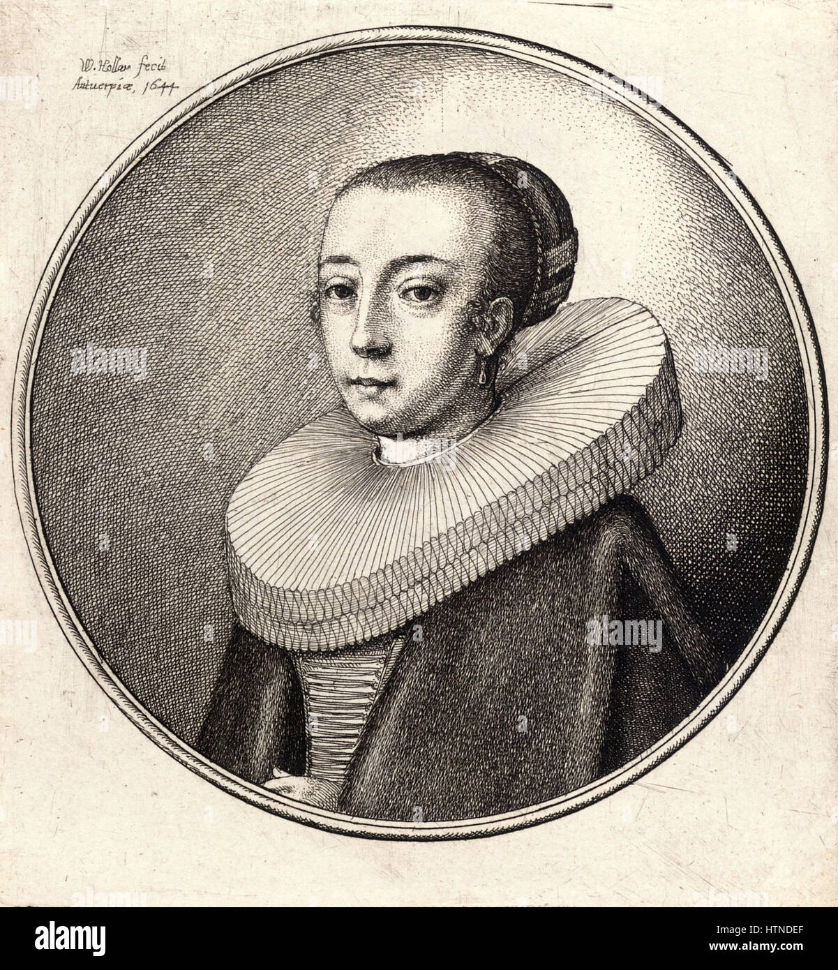 Wenceslas Hollar - Woman with a pleated double ruff Stock Photo - Alamy