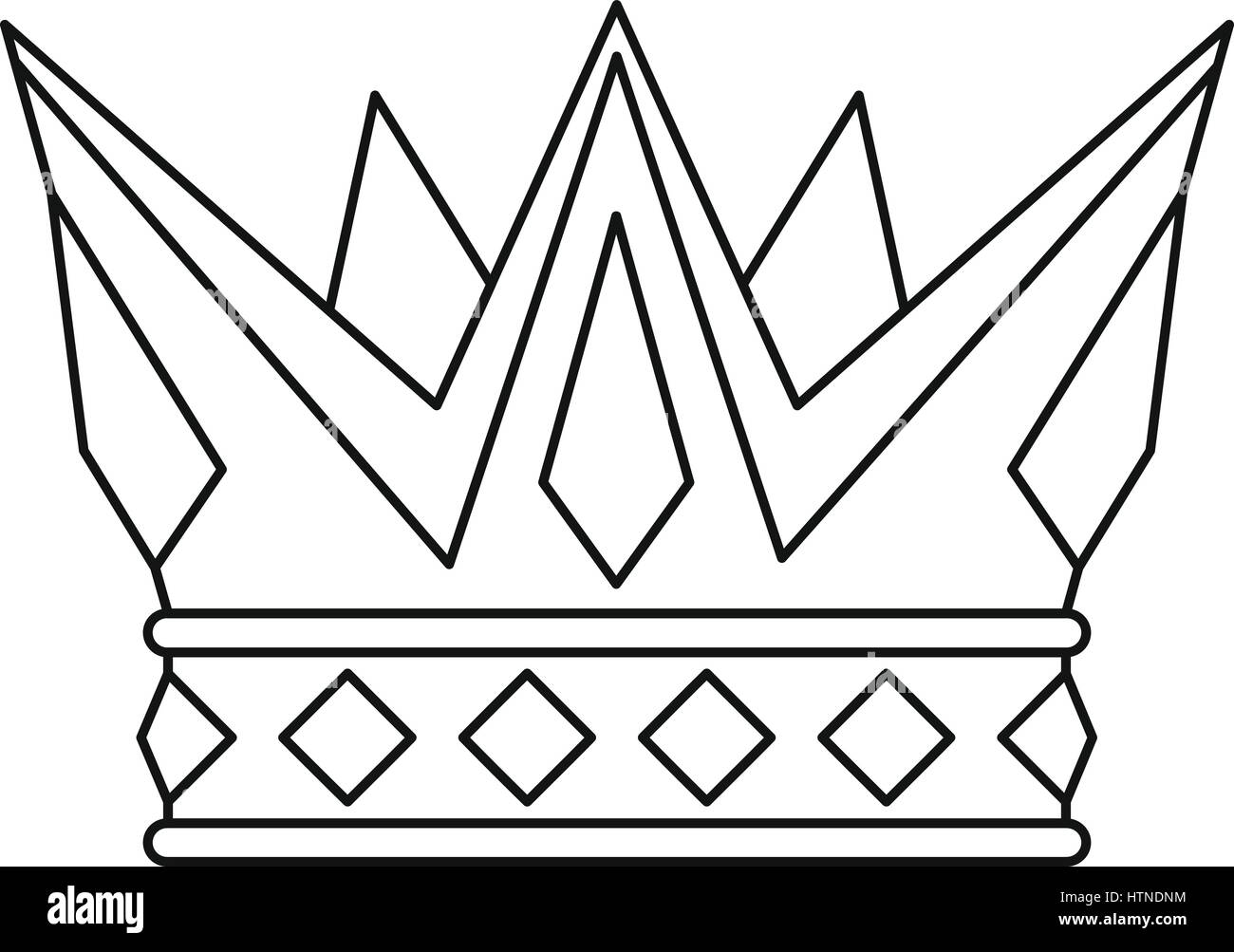 Cog crown icon. Outline illustration of cog crown vector icon for web ...