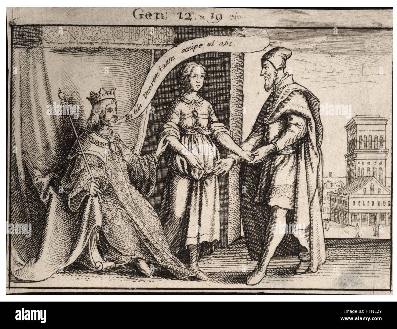 This etching by Wenceslas Hollar illustrates the biblical scene of ...