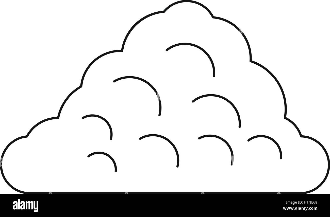 One cloud icon. Outline illustration of one cloud vector icon for web ...