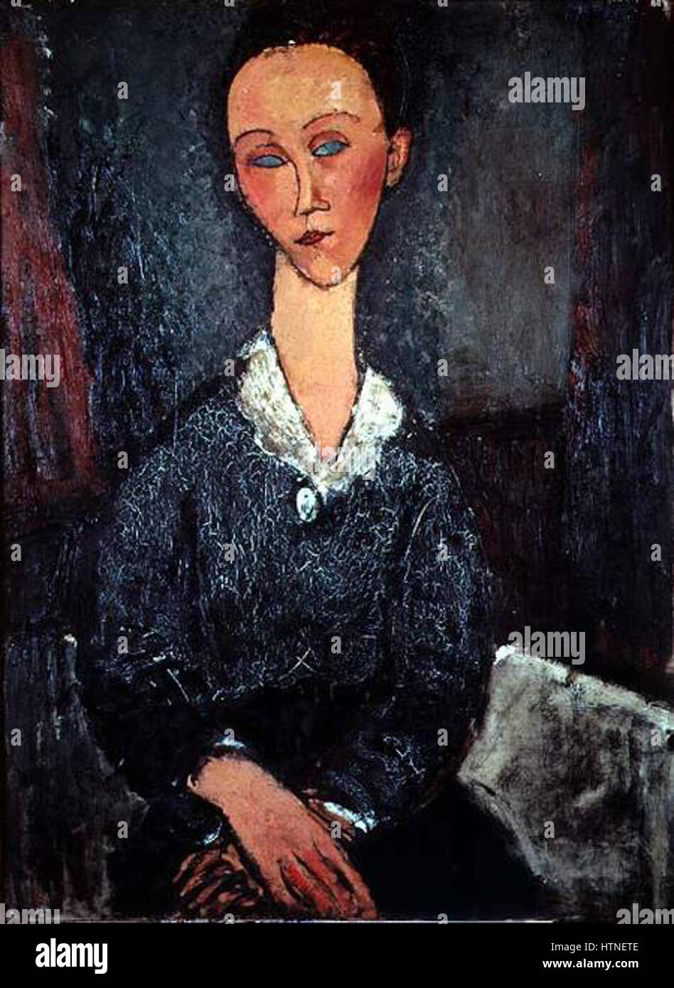Modigliani - portrait woman white collar Stock Photo - Alamy