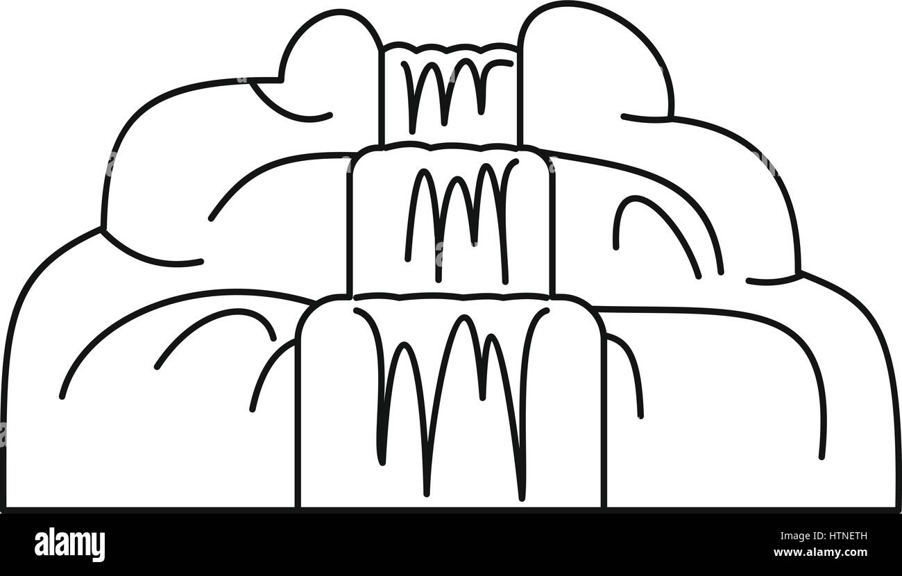 Waterfall icon. Outline illustration of waterfall vector icon for web ...