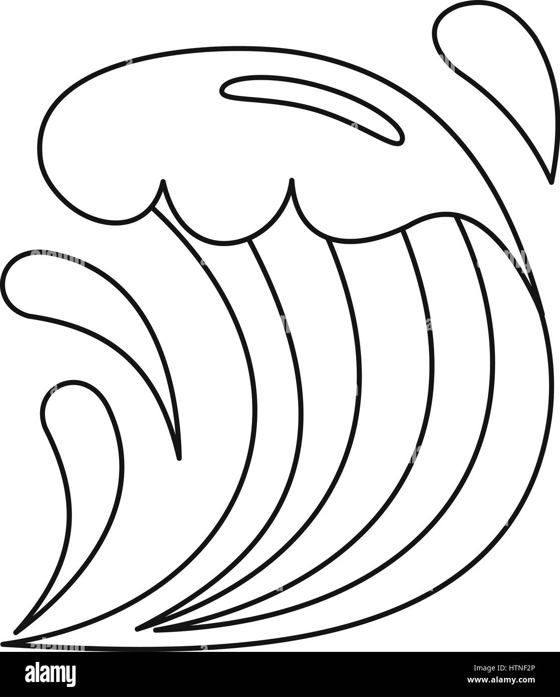 Wave icon. Outline illustration of wave vector icon for web Stock ...