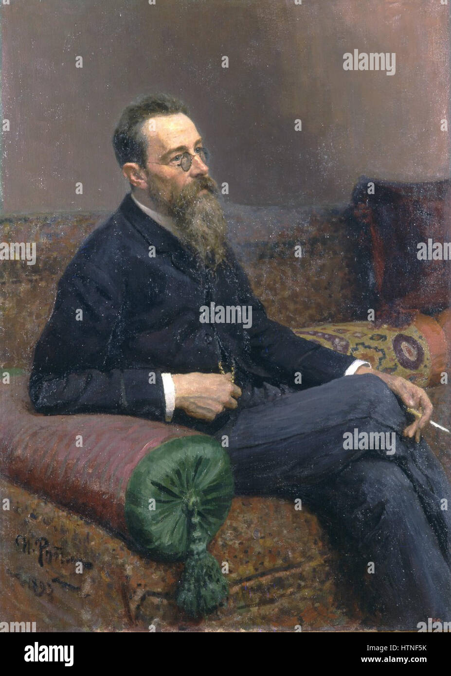 This portrait by Ilya Repin depicts the famous Russian composer Nikolai ...