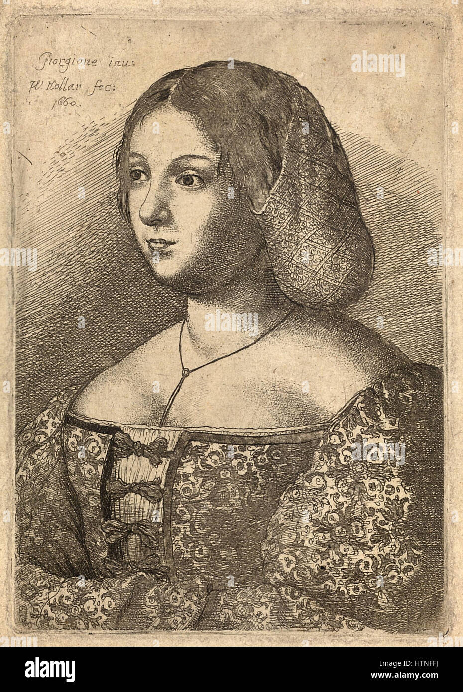 Wenceslas Hollar - Petrarch's Laura, after Giorgione 2 Stock Photo - Alamy