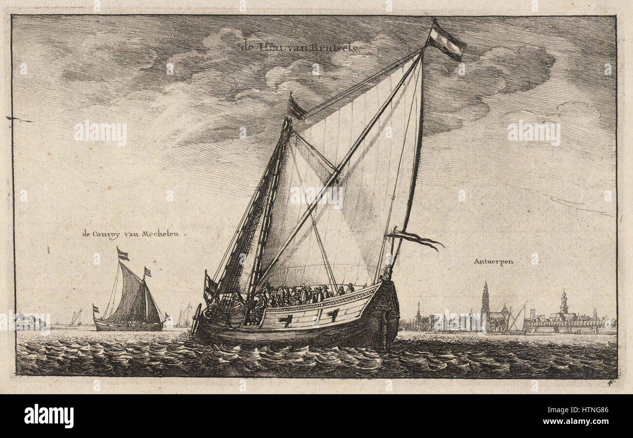 Wenceslas Hollar’s 'The Brussels Packet' is an etching depicting a ...