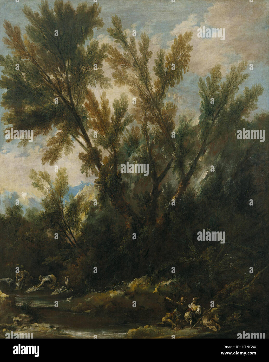 Landscape with Figures by Magnasco and Peruzzini Stock Photo - Alamy