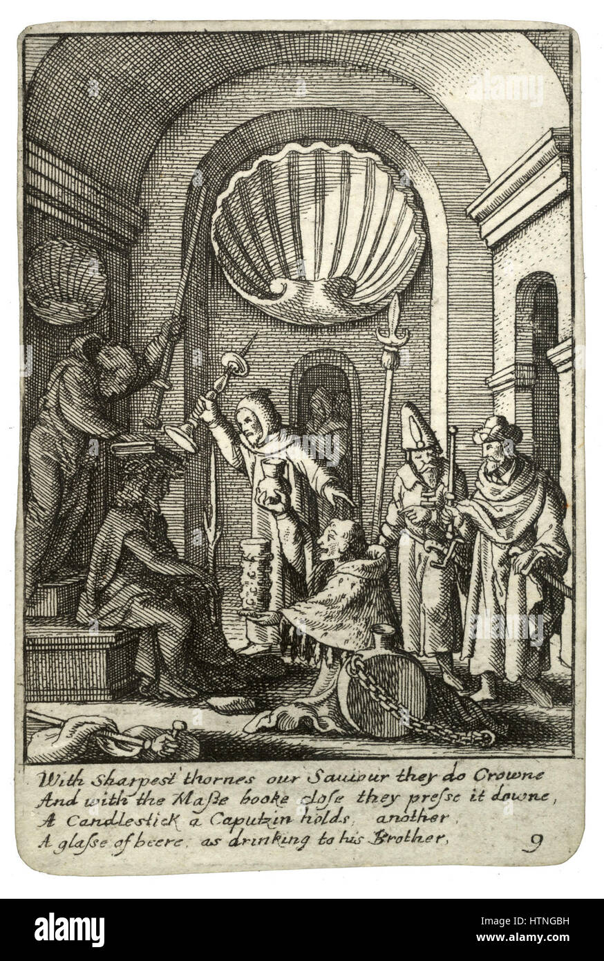 'The Mocking' by Wenceslas Hollar is an etching that portrays a scene ...