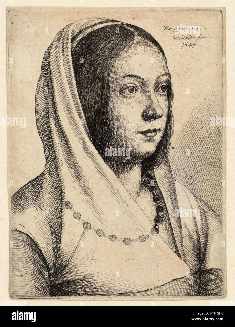 This etching by Wenceslas Hollar is a reproduction of a portrait by the ...