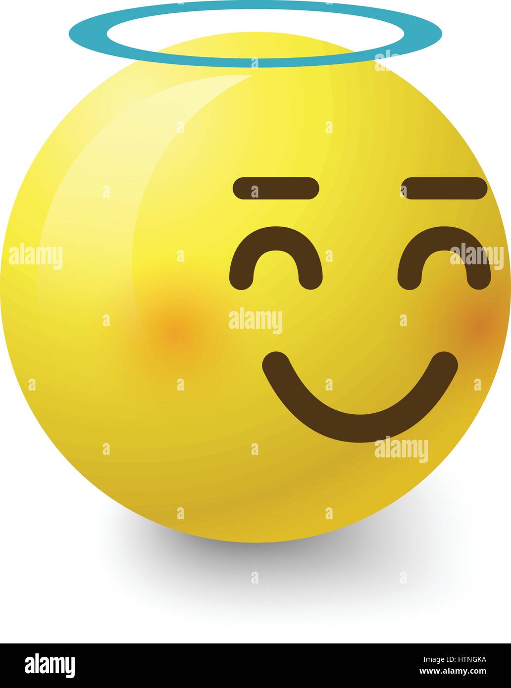 Angelic smiley icon. Cartoon illustration of angelic smiley vector icon ...