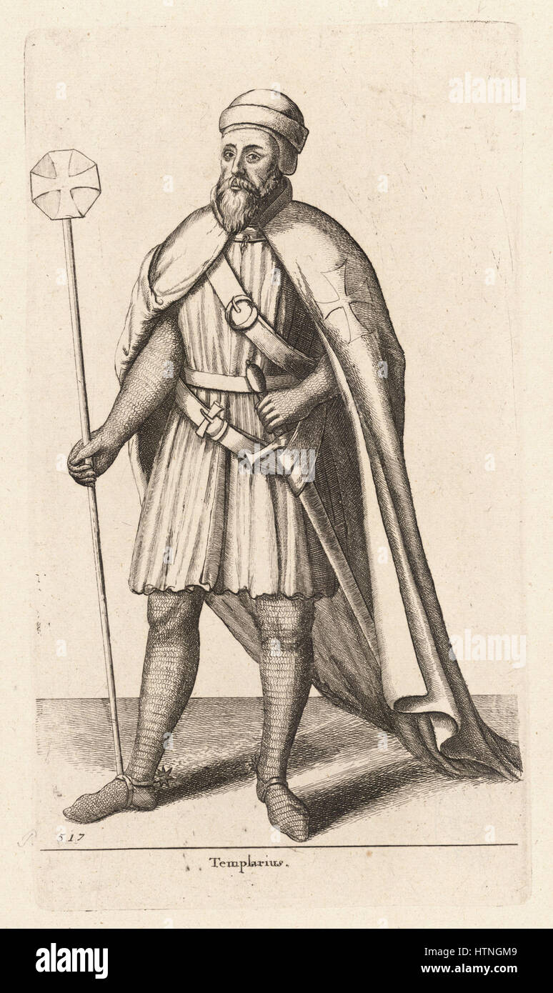Wenceslas Hollar's 'Templarius' is a detailed etching depicting a ...