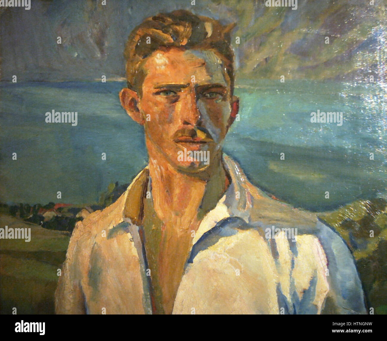 Albert Weisgerber's self-portrait captures the artist in a reflective ...