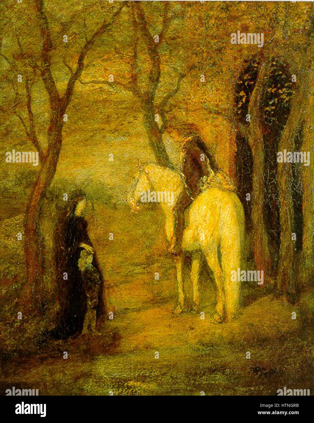 Albert Pinkham Ryder Roadside meeting Stock Photo - Alamy