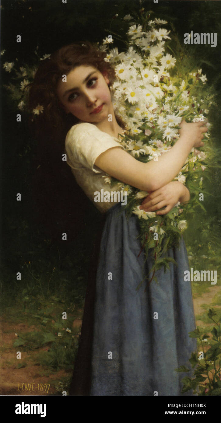 Jules-Cyrille Cave - The Flower Girl, 1897 Stock Photo - Alamy