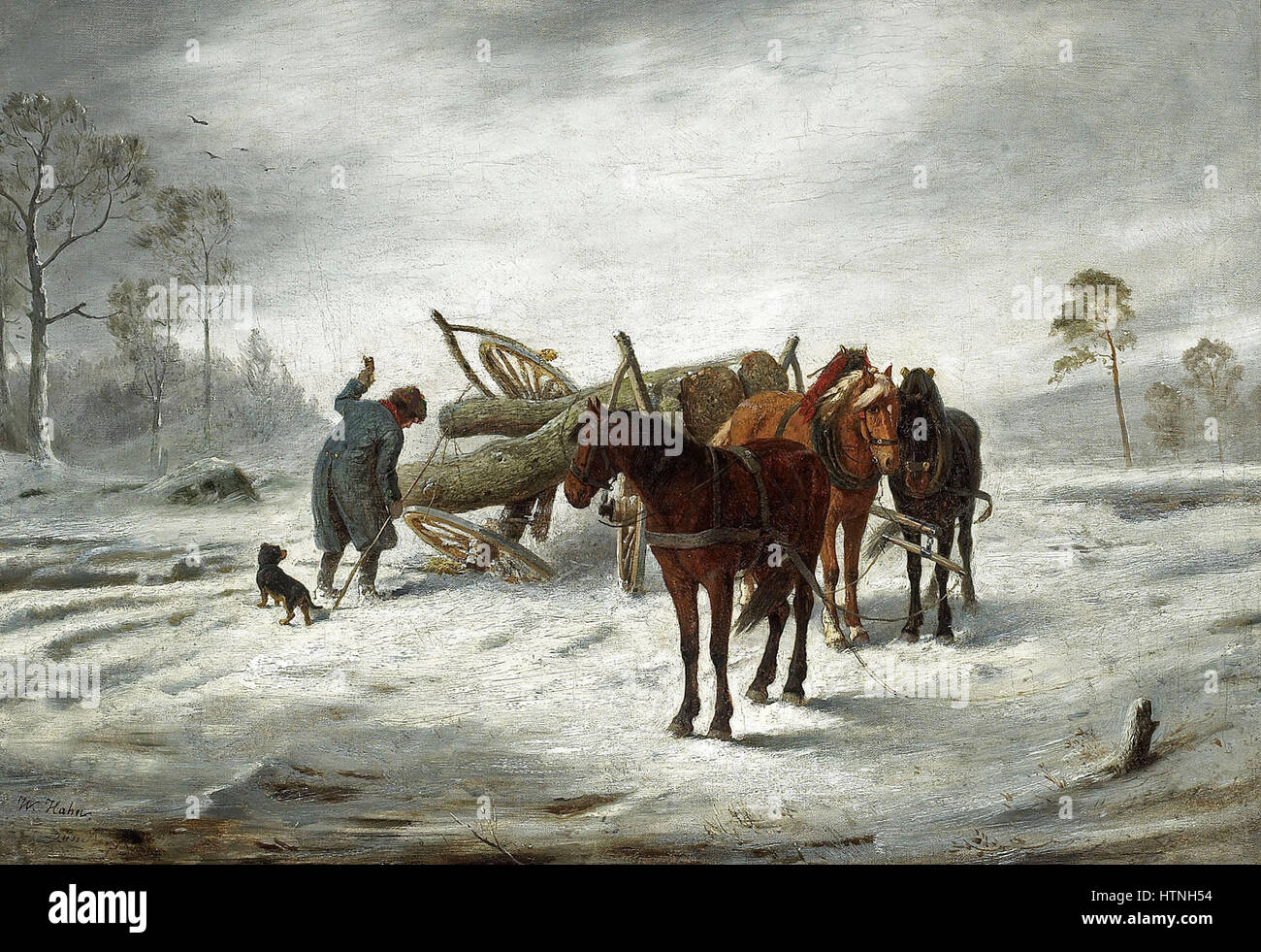 'In the Storm' by William Hahn depicts a powerful storm sweeping over a ...