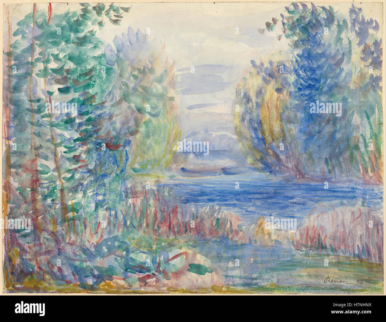 Pierre-Auguste Renoir - River Landscape, 1890 - Google Art Project ...