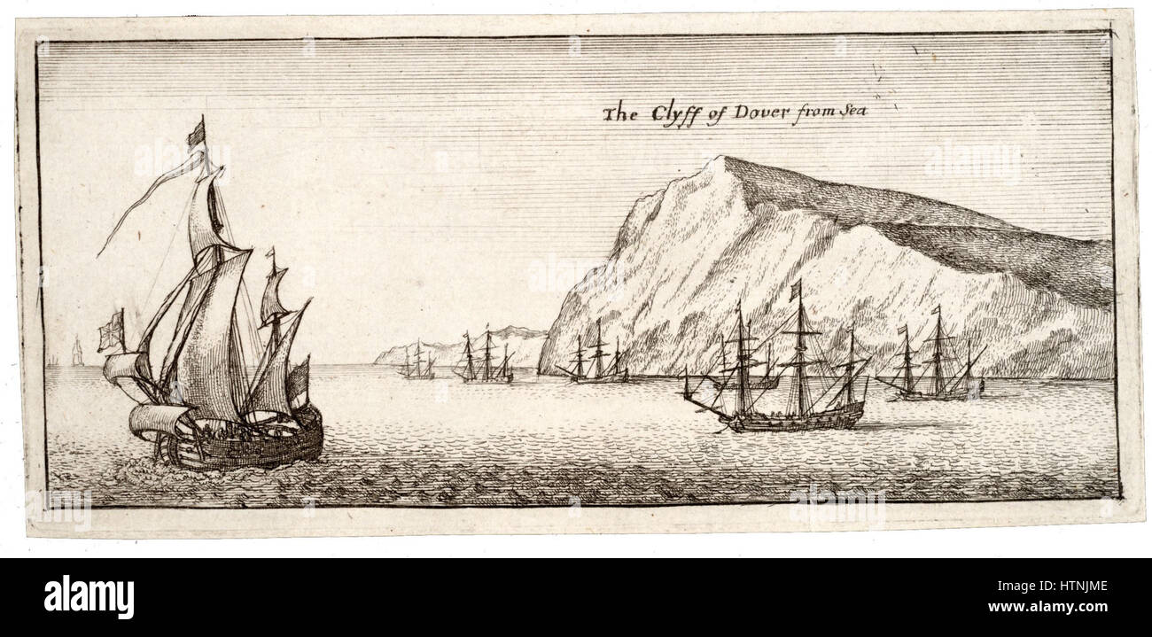 *Dover Cliff* by Wenceslas Hollar is an etching depicting the iconic ...