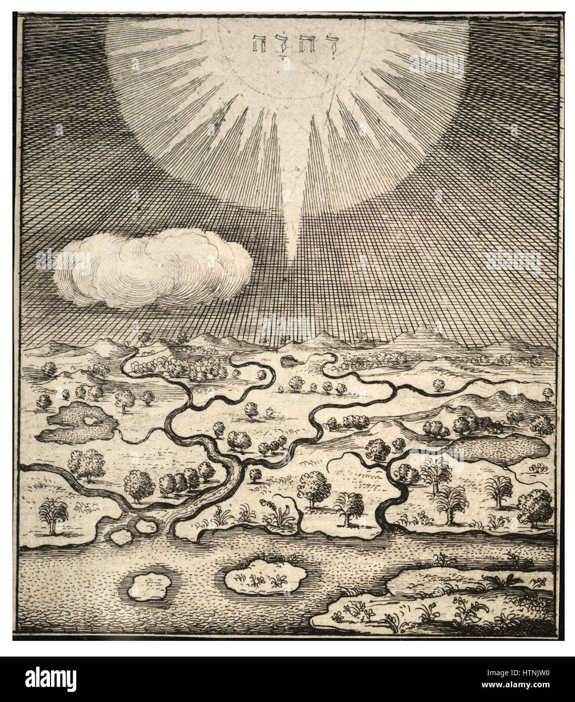 Wenceslas Hollar's 'Creation of the Earth' is an etching that depicts ...