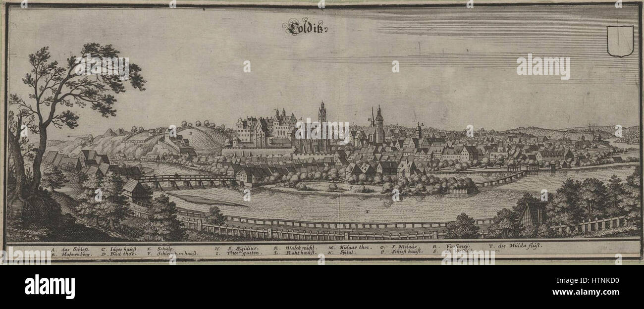 'Colditz 1650' is a historical painting depicting the Colditz Castle in ...