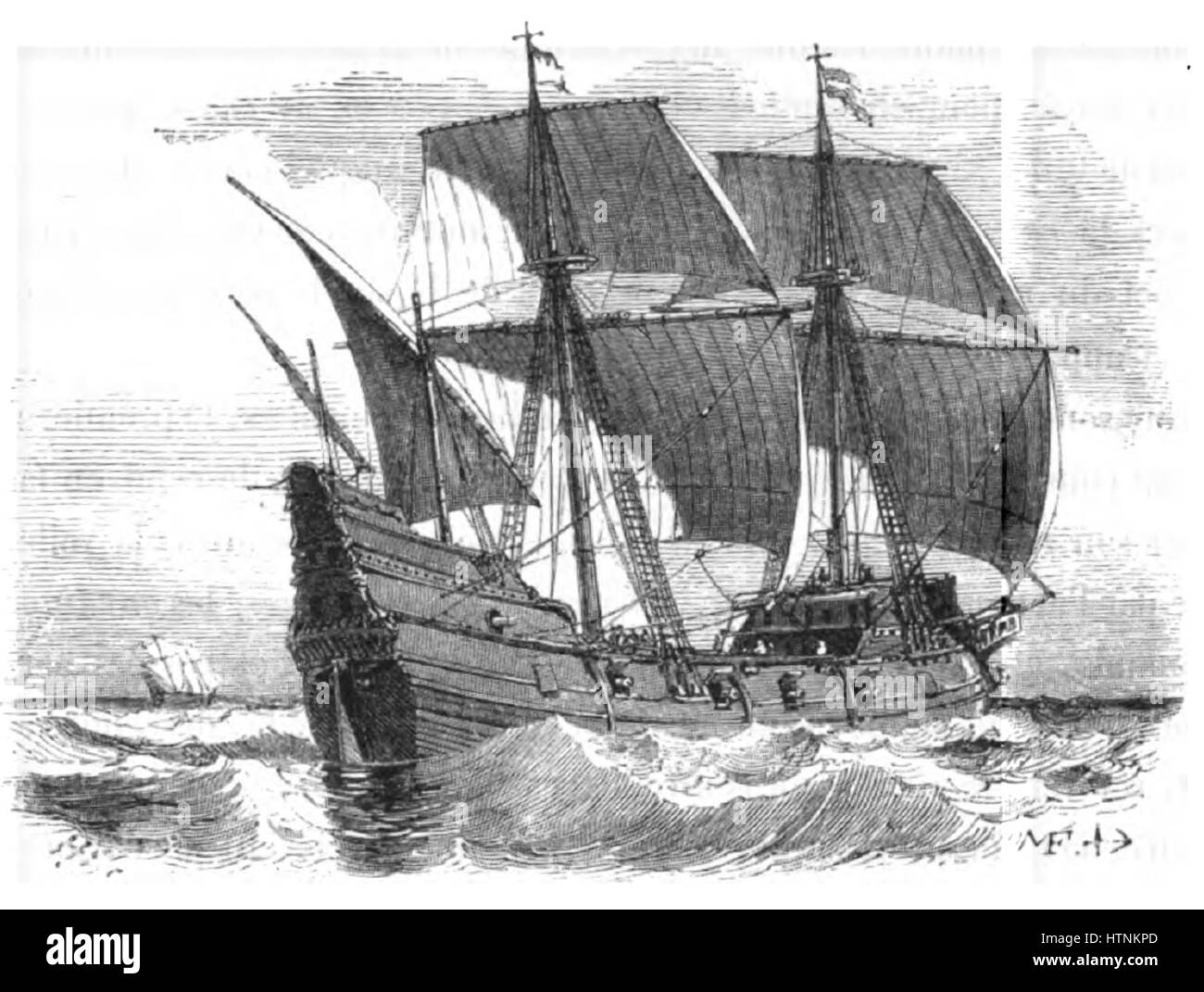 This image, titled 'La Marine', is a representation of naval and ...