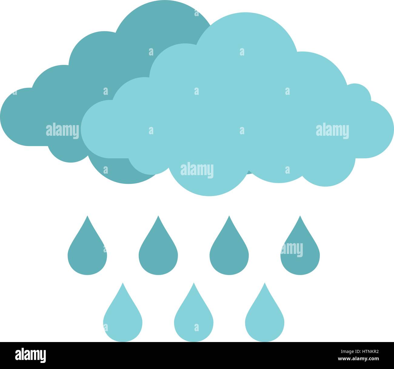 Cloud with rain icon in flat style isolated on white background vector ...