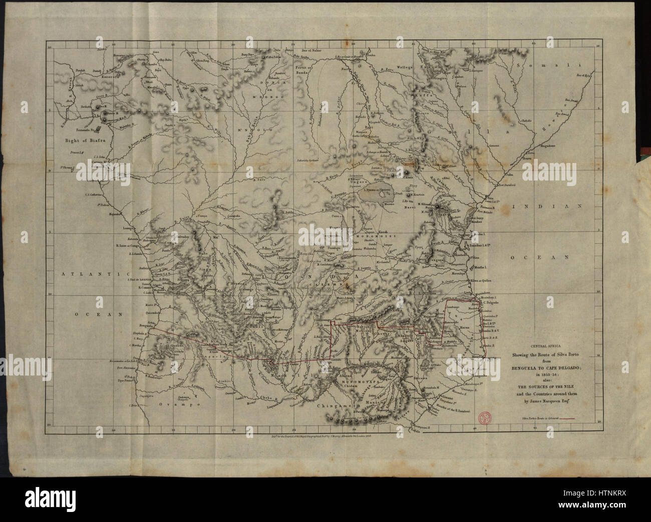 Journeys of Silva Porto - map Stock Photo - Alamy