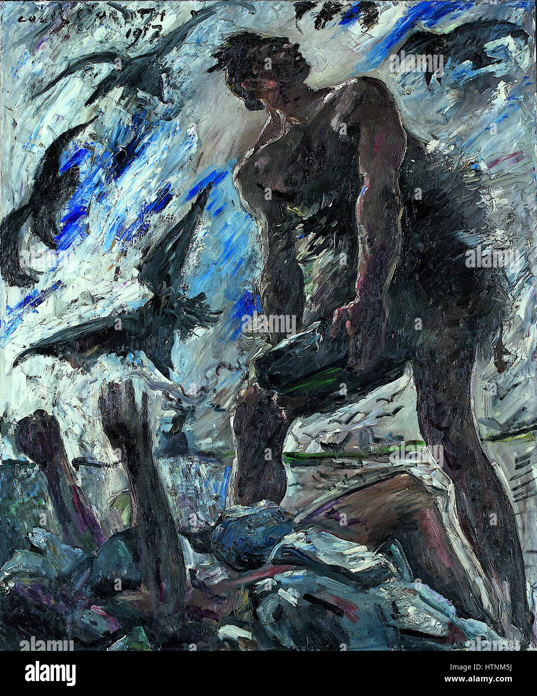 Lovis Corinth's painting 'Cain' depicts the biblical figure Cain in a ...