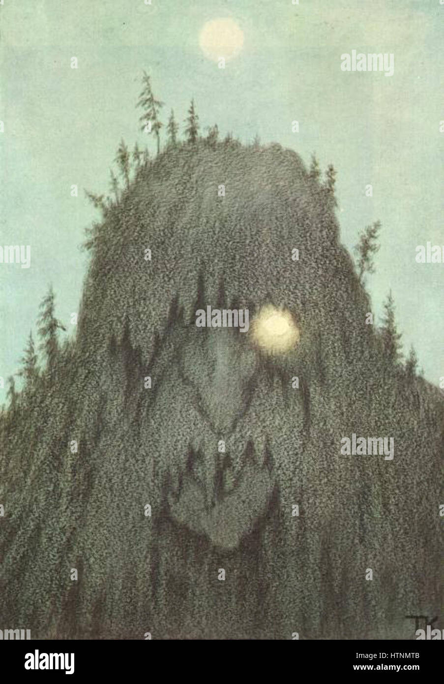 'Skogtroll' (Forest Troll) by Theodor Kittelsen, created in 1906, is a ...