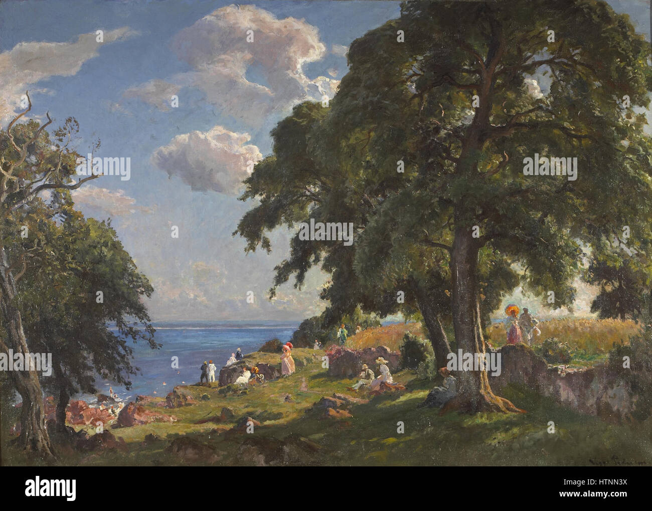 Viggo Pedersen - Figurerne badning ud for den danske kyst Stock Photo ...