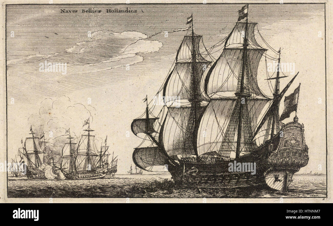 Wenceslas Hollar's engraving 'Dutch Warships' (State 2) presents a ...