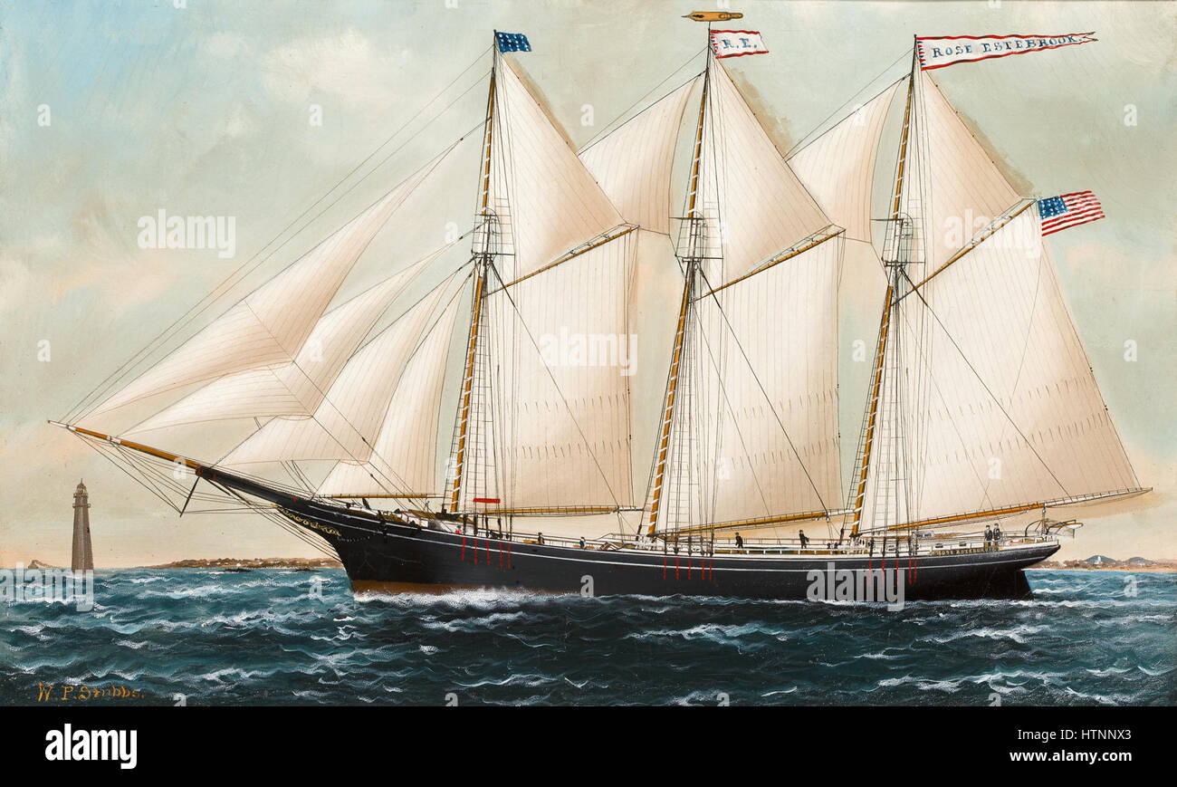 William P. Stubbs - The three masted schooner Rose Estebrook under full ...