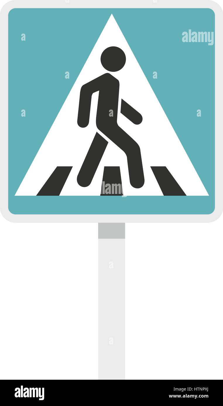 Pedestrian road sign icon, flat style Stock Vector Image & Art - Alamy