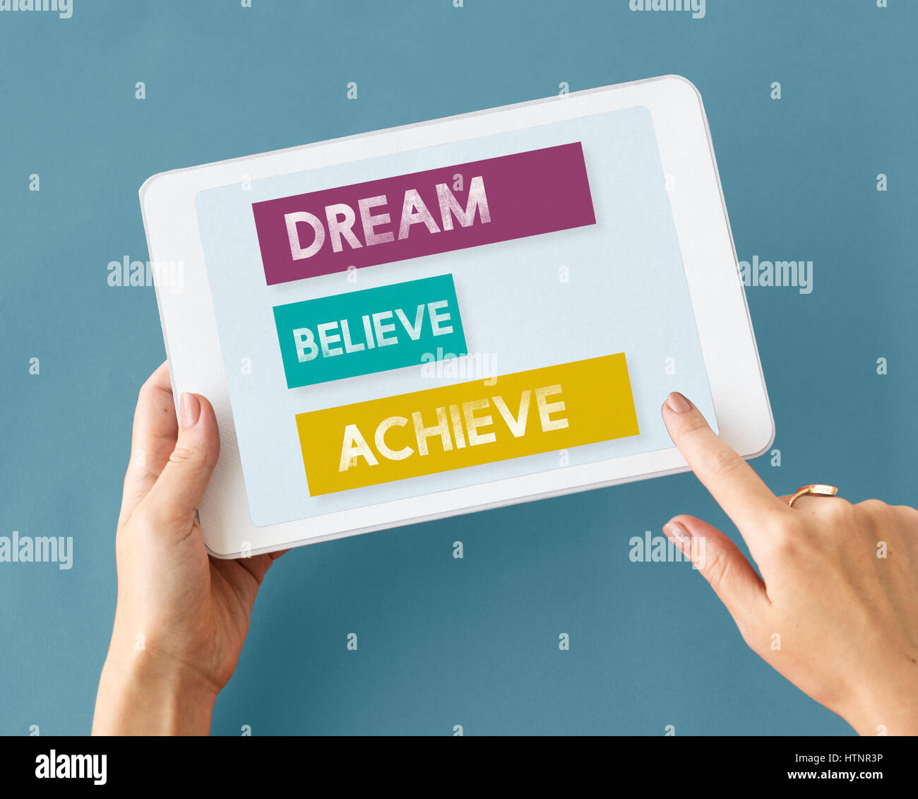 Dream Believe Achieve Accomplishment Motivation Stock Photo - Alamy