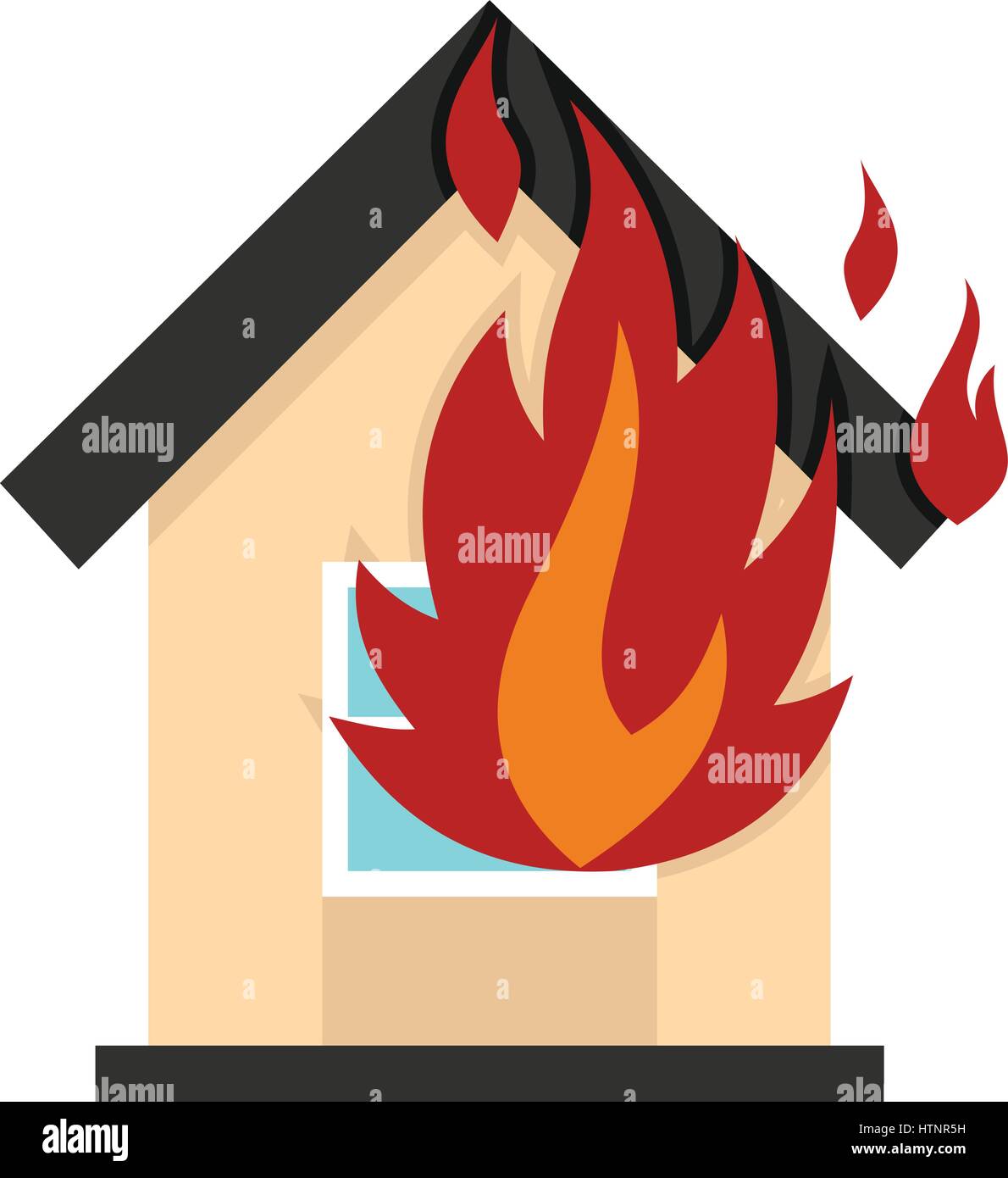 Flames from house window icon, flat style Stock Vector Image & Art - Alamy