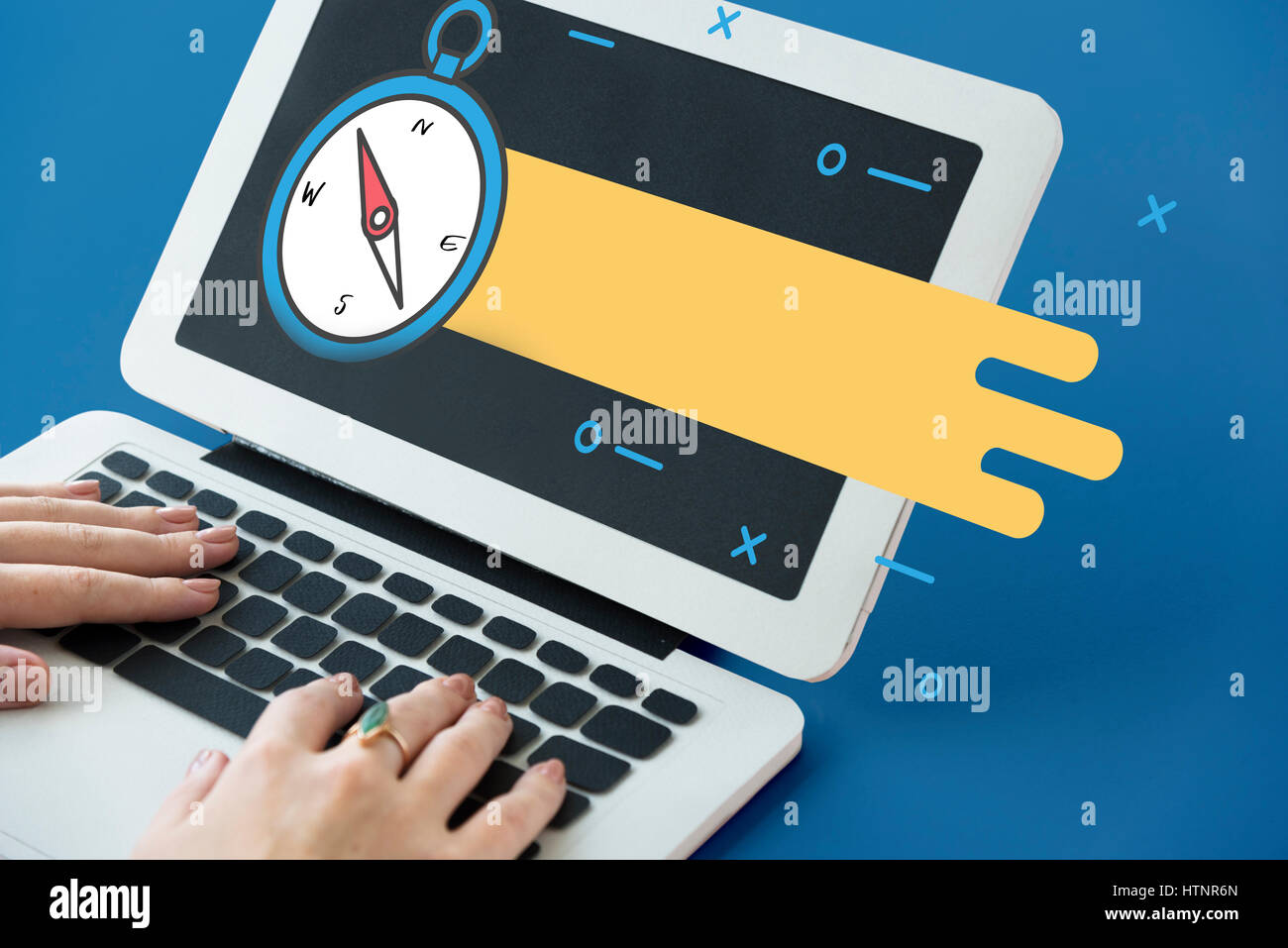 Compass Destination Navigation Route Direction Concept Stock Photo - Alamy