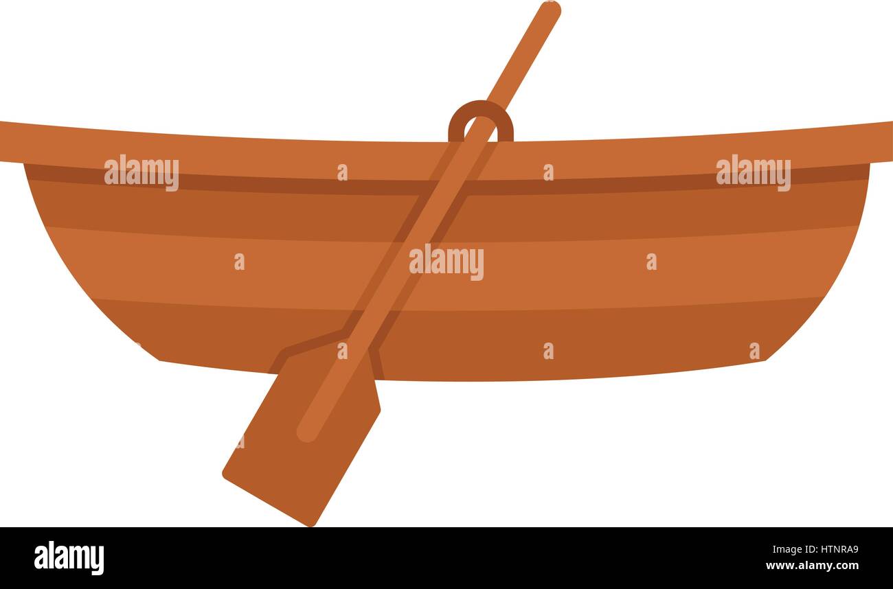 Wooden boat icon, flat style Stock Vector Image & Art - Alamy