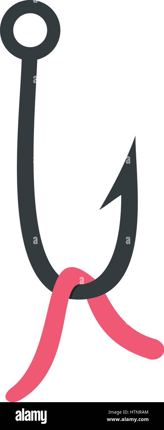 Worm on hook flat Stock Vector Images - Alamy