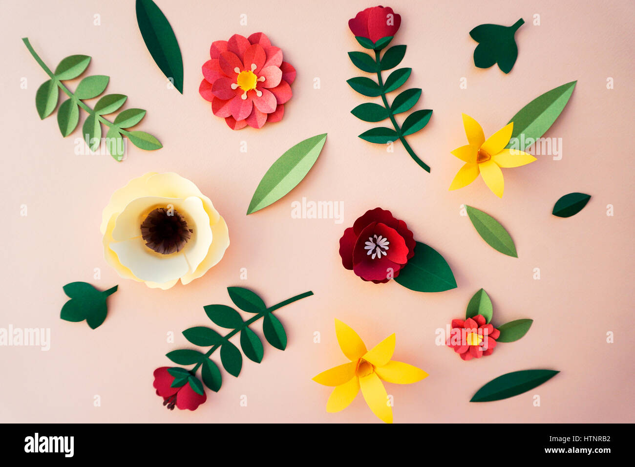 Flowers Handmade Design Papercraft Art Stock Photo - Alamy
