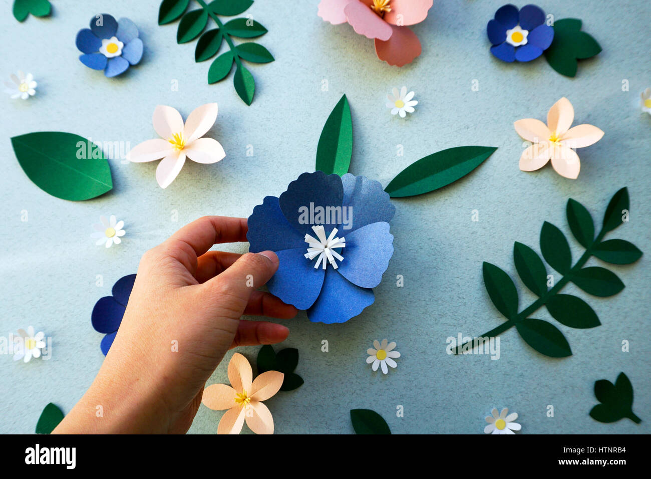 Handmade Papercraft Flowers Isolated Art Stock Photo - Alamy