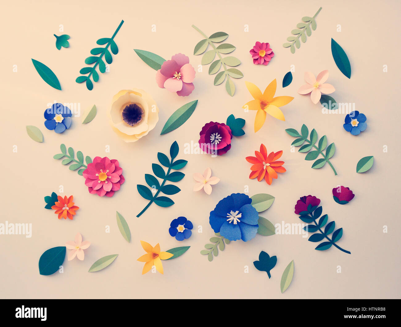 Flowers handmade design papercraft hi-res stock photography and images ...