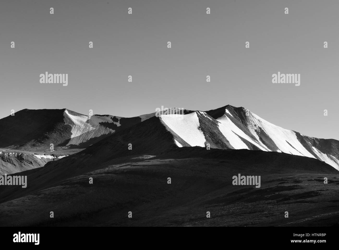Snow mountains landscape india Black and White Stock Photos & Images ...