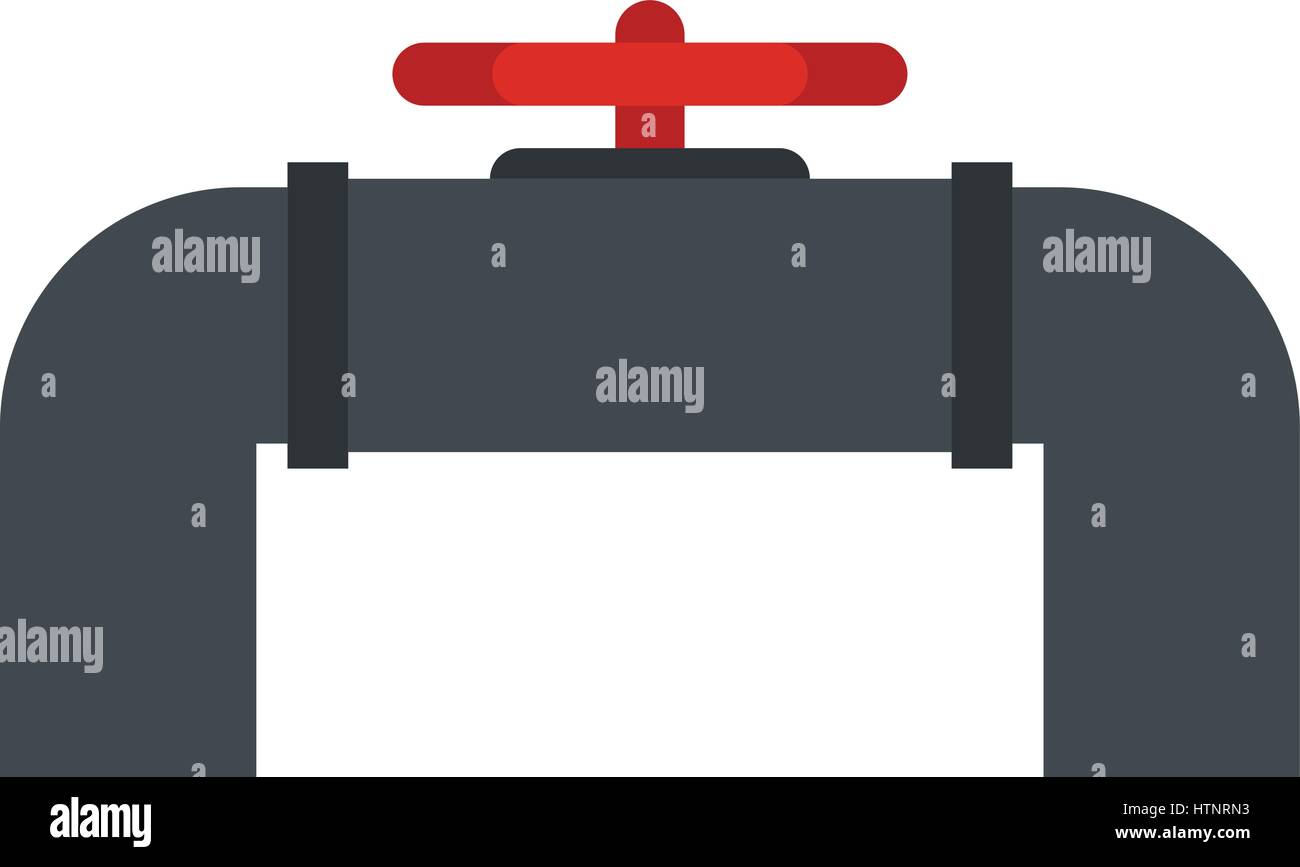 Pipeline with valve and handwheel icon, flat style Stock Vector Image ...