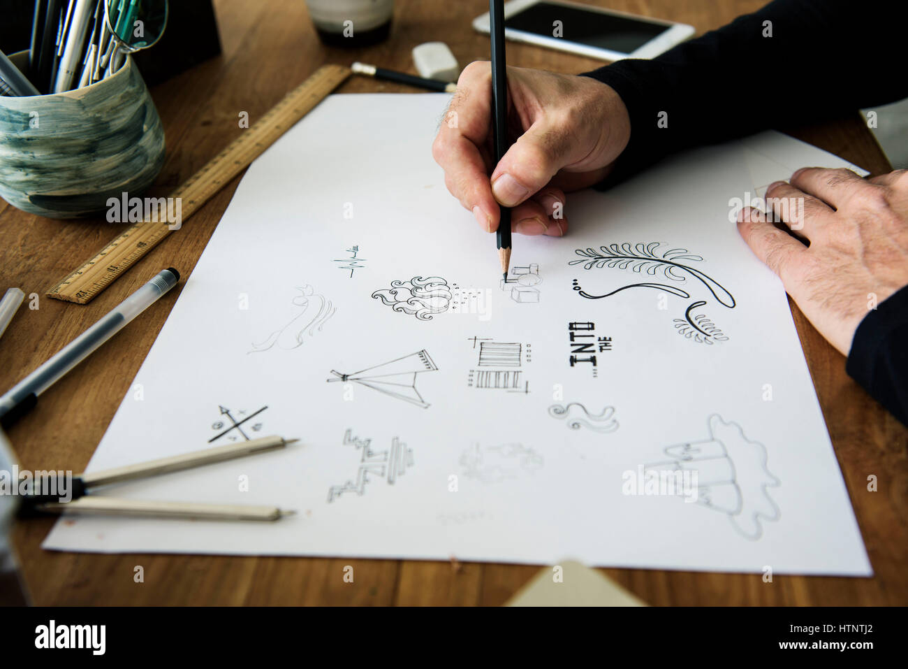 Work Process Hands Office Workplace Stock Photo - Alamy