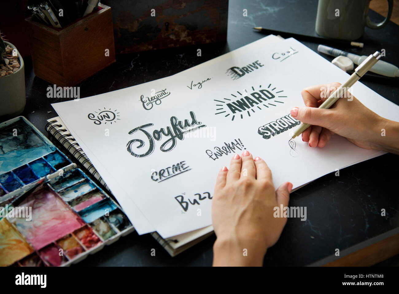 Font Illustration Design Art Words Stock Photo - Alamy