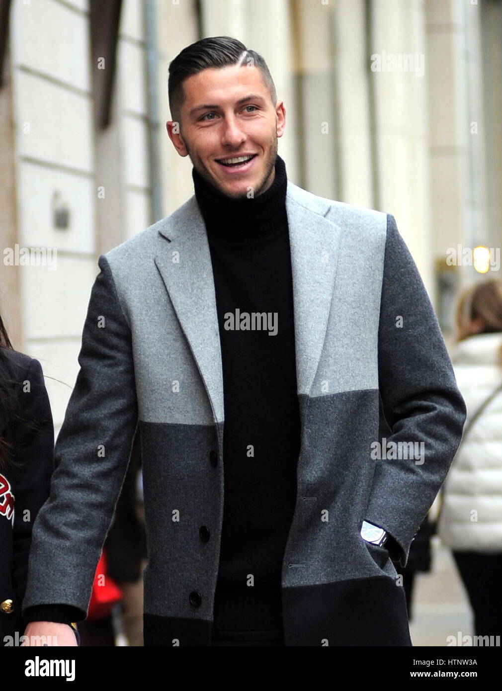 Luca Marrone out and about in Milan with his girlfriend Astrid ...