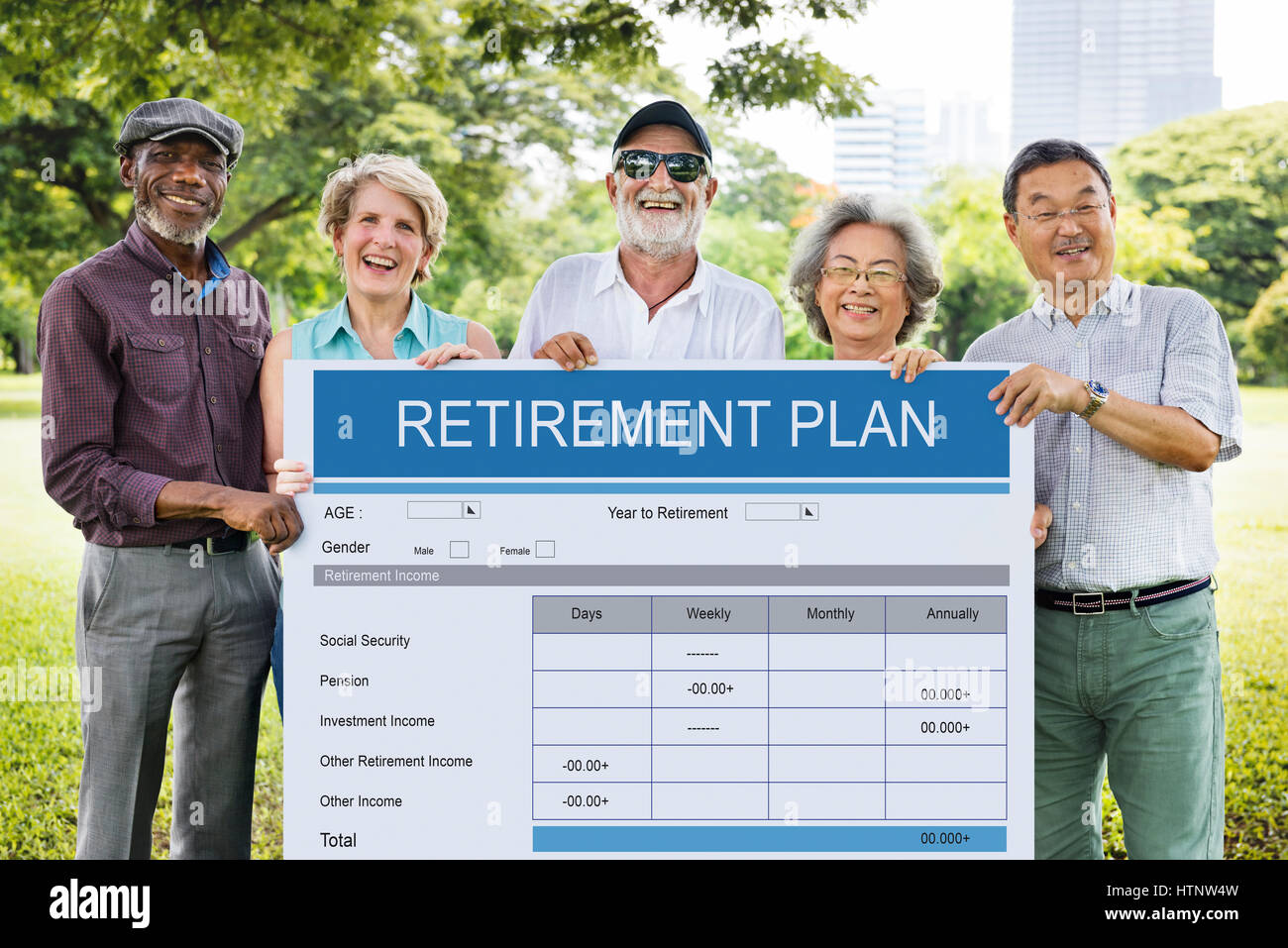 Retirement Plan Form Investment Senior Adult Concept Stock Photo - Alamy