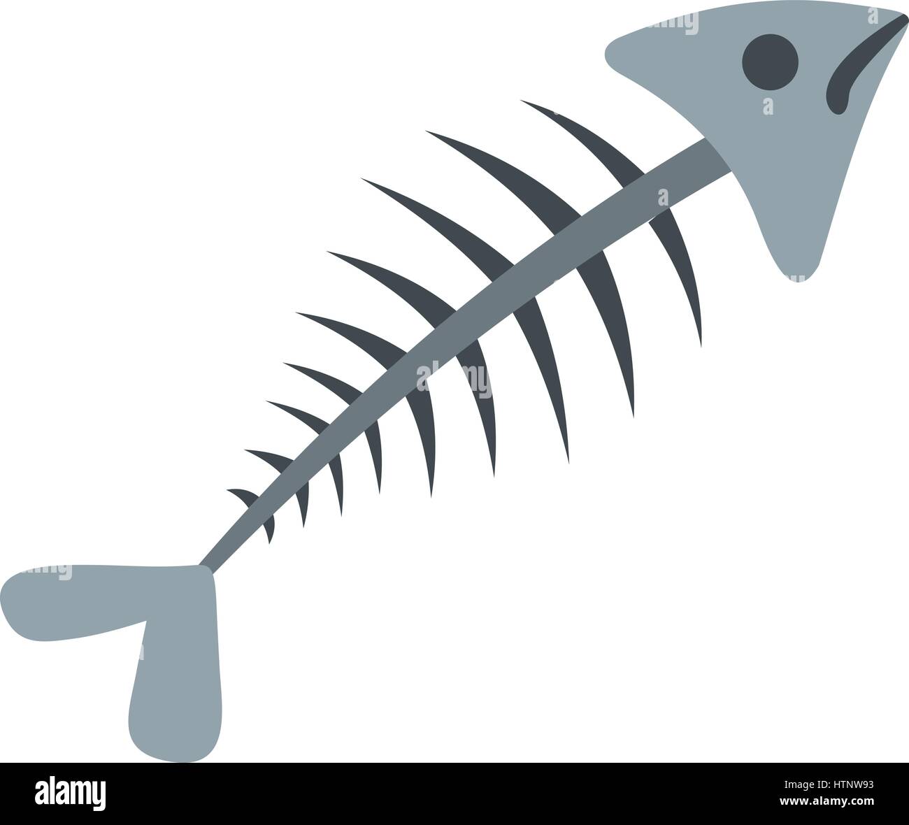 Fish bone icon, flat style Stock Vector Image & Art - Alamy